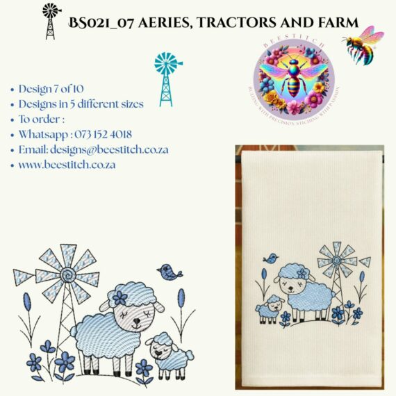 Aeries,Tractors and Farm - Design 7 - BeeStitch